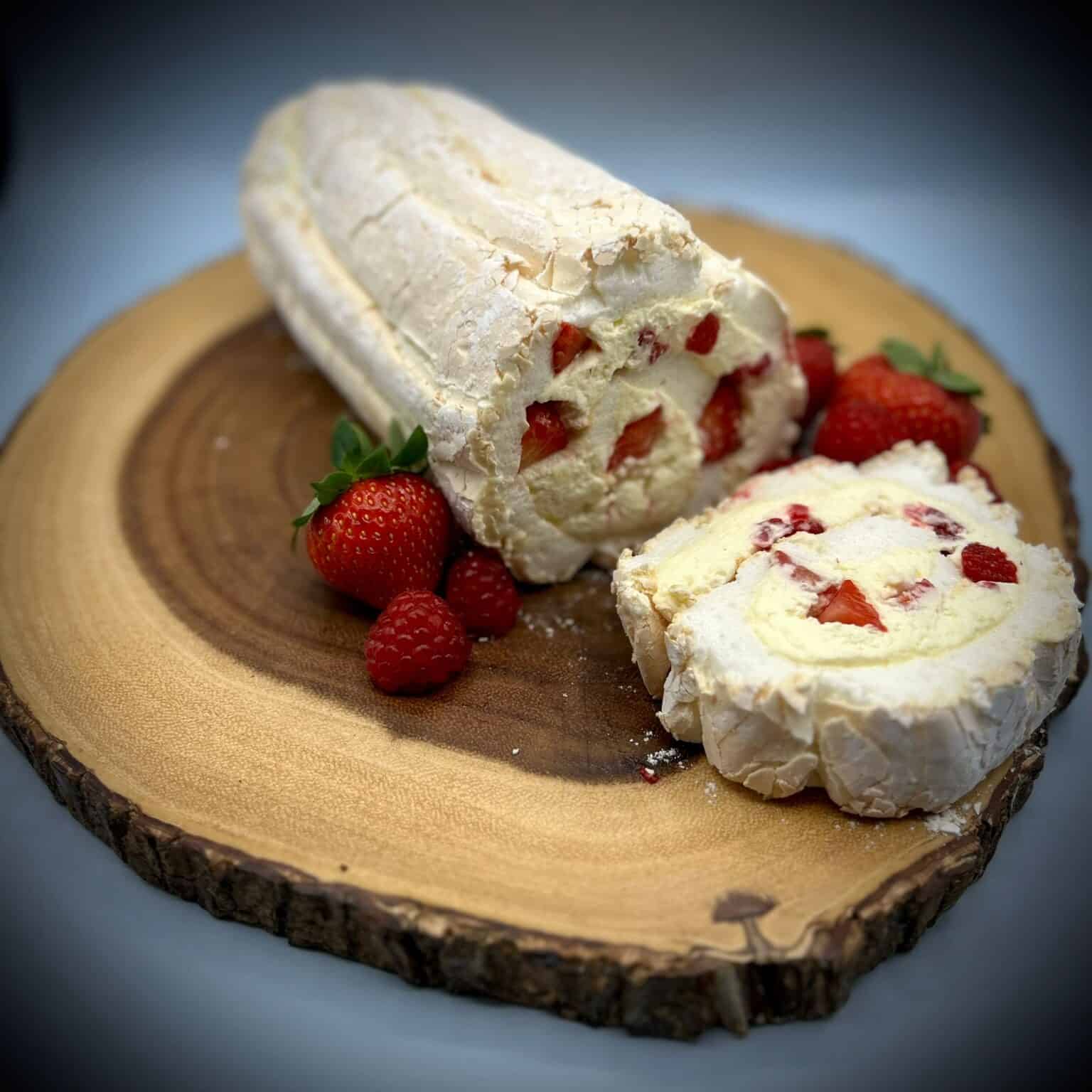 Meringue Roulade with Fresh Cream | Sugar and Crumbs Mixing It Up